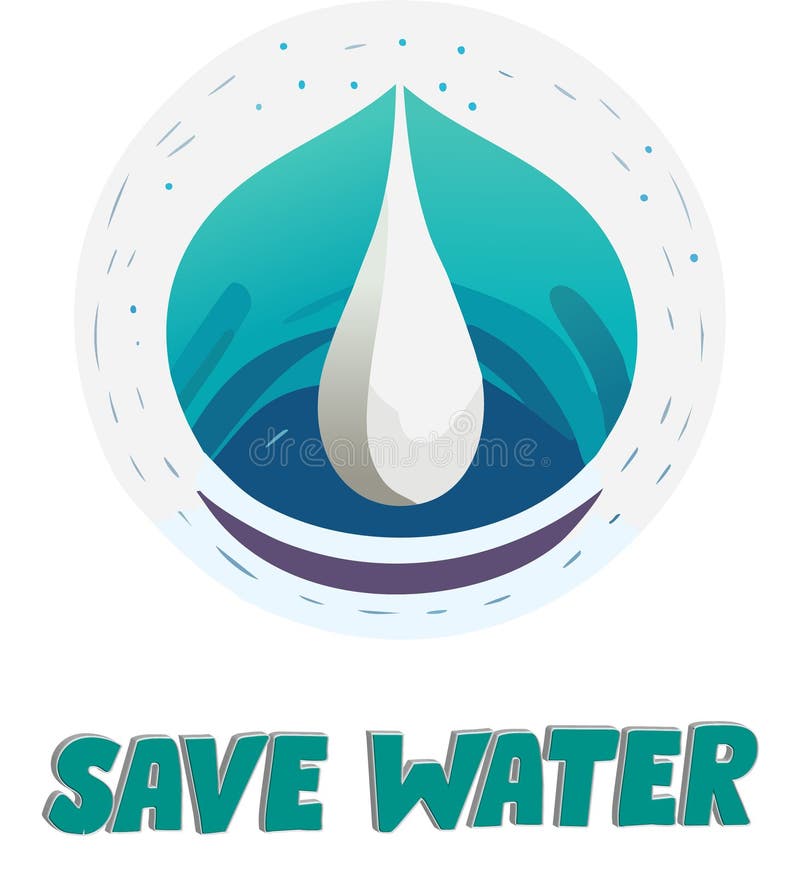 Save Water Logo, Illustration Art, Clean Vector Design Stock Vector ...