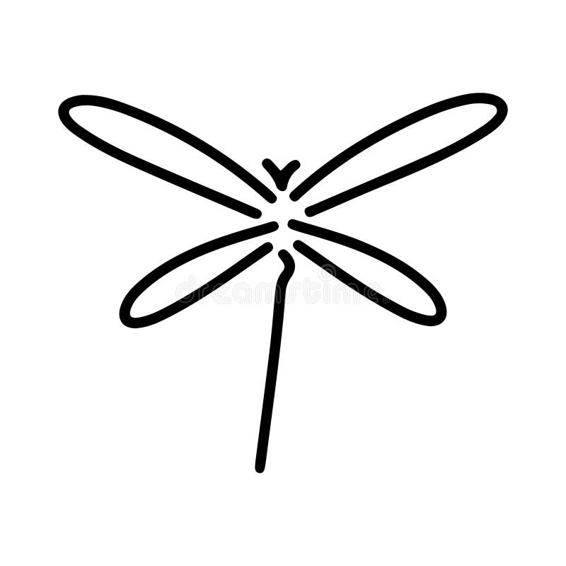 Dragonfly Line Art Doodle Illustration Stock Vector - Illustration of ...