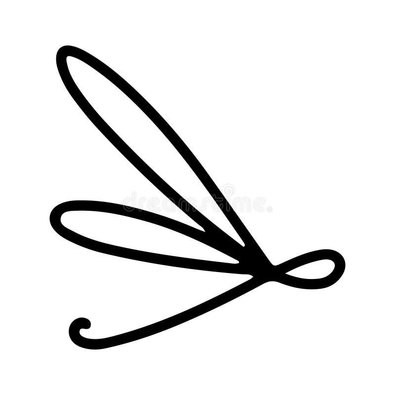 Dragonfly Line Art Doodle Illustration Stock Vector - Illustration of ...