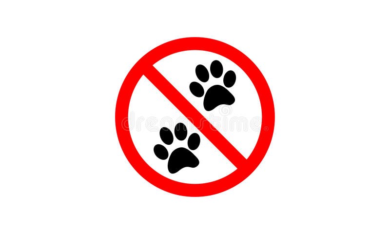 Animal STOP Paw Icon,No Pets Allowed Sign, Red Prohibition Sign with No ...
