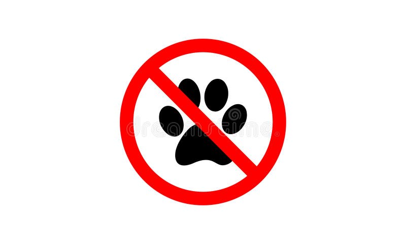 No Pets Allowed Sign, Red Prohibition Sign with No Pets Vector Icon ...