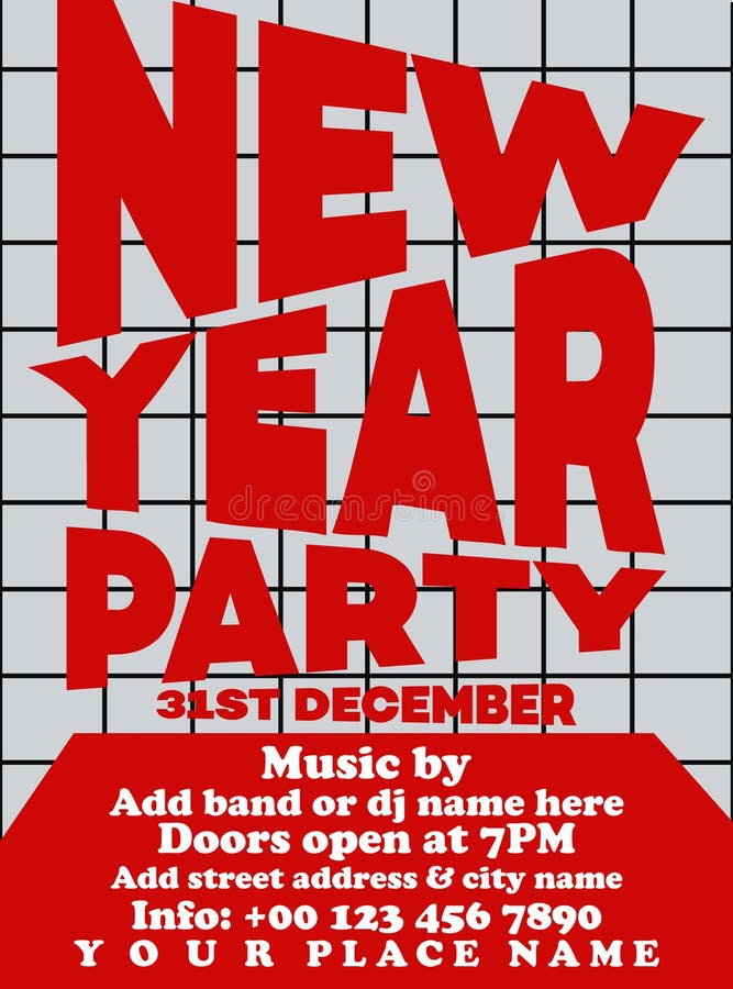 New Year Party Poster Flyer Social Media Post Design Stock Vector ...
