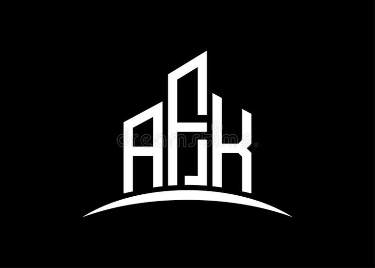 Letter AFK Building Vector Monogram Logo Design Template. Building ...