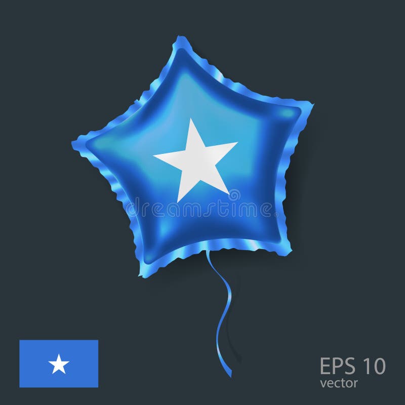 Celebration Vector Balloon with Flag of Somalia. Shiny Star Balloon.Web ...