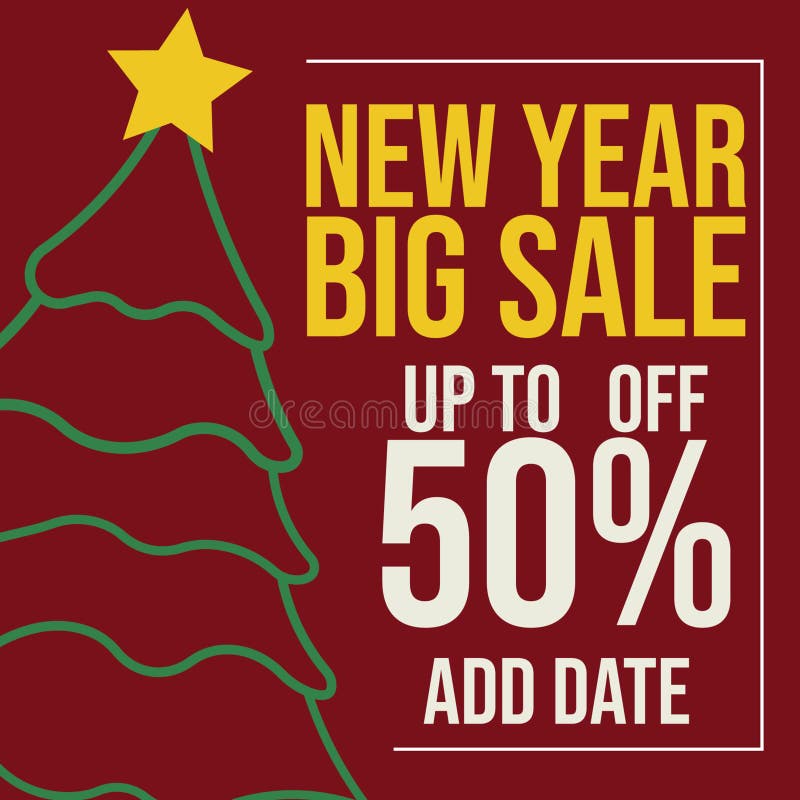 New Year Big Sale Flyer Poster Social Media Post Design Stock Vector ...