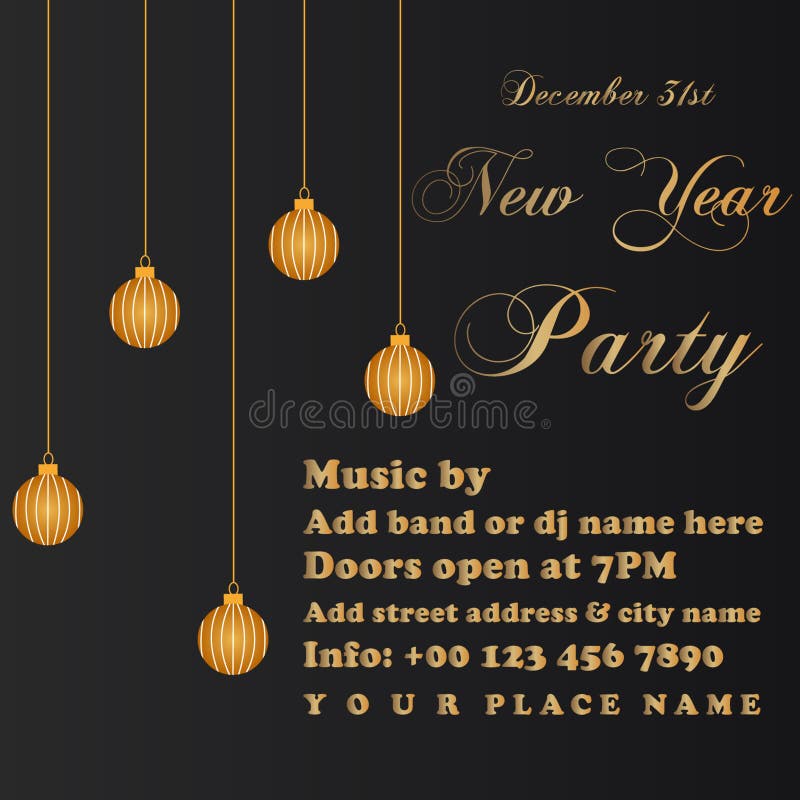 New Year Party Flyer Poster Social Media Post Design Stock Vector ...