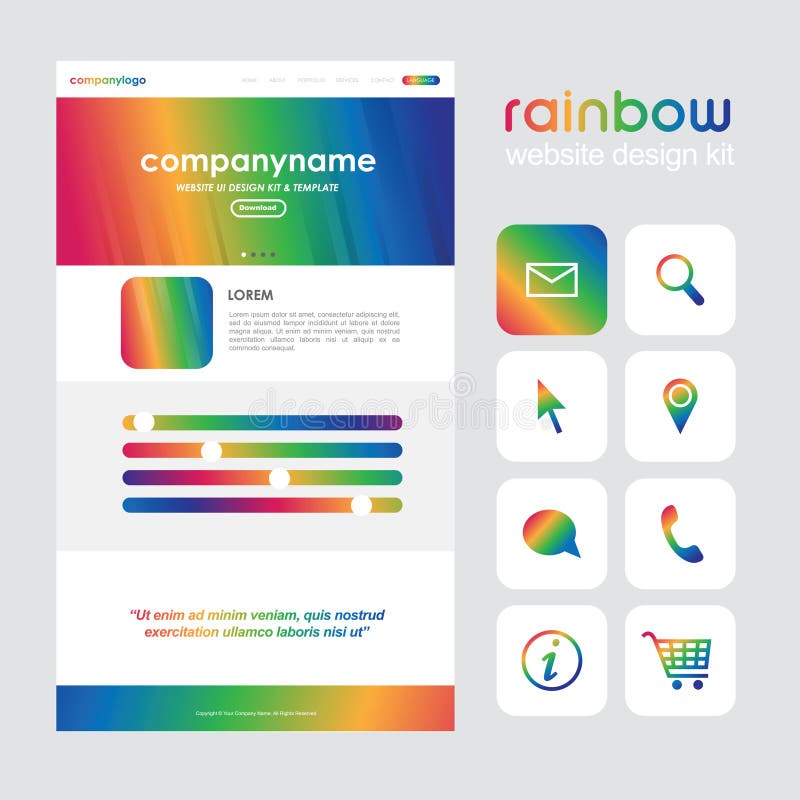 Website Layout Template and Design Kits Stock Vector - Illustration of ...