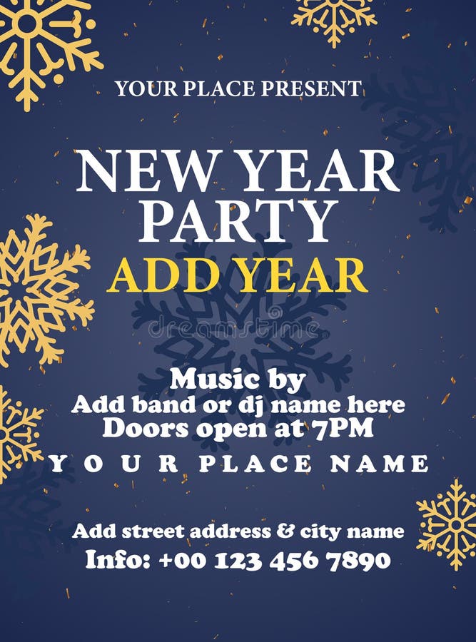 New Year Party Poster Flyer Social Media Post Design Stock Vector ...