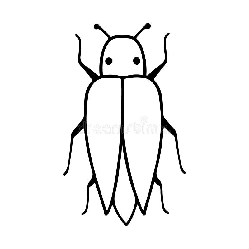 Hand-Drawn Insect Doodle Illustration for Coloring Book Stock Vector ...