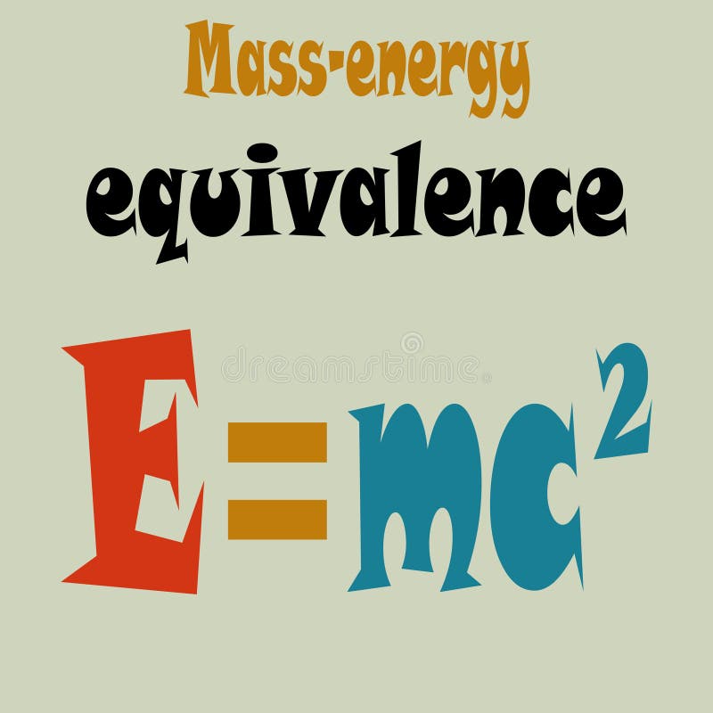 Card with Mass Energy Equivalence Formula. Vector Illustration EPS10 ...