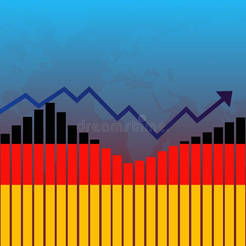 Vector Germany Bar Chart Graph Statistics Concept German Flag on Graph ...
