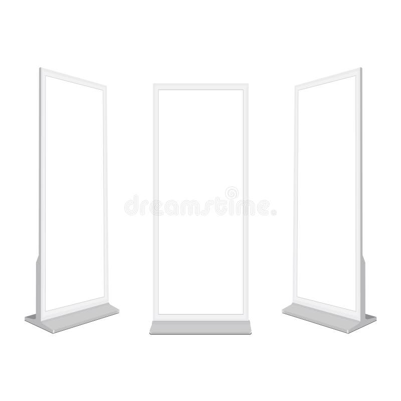 Clay Digital Signage Mockup with Blank Screen, Front and Side View ...