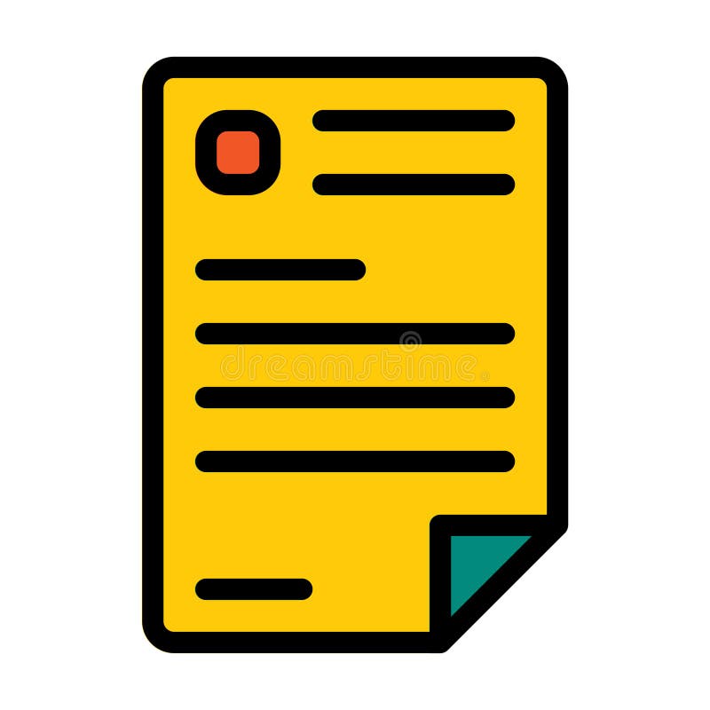 Document Mail Vector Filled Line Icon Suitable for Business or ...