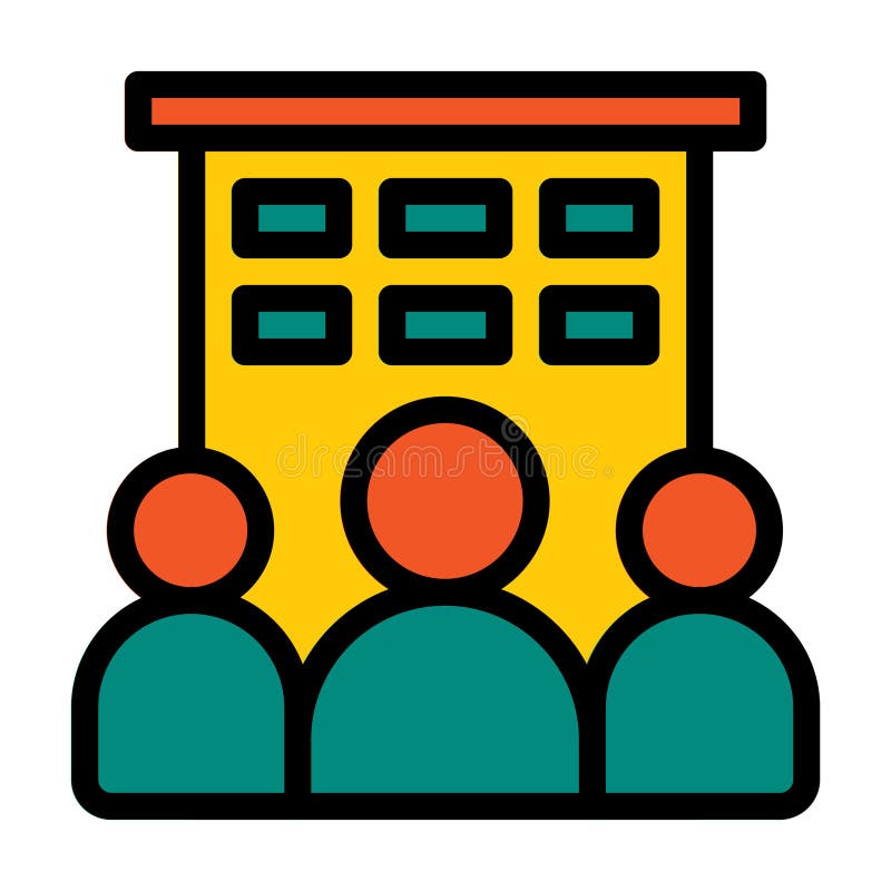 Employee Office Group Team Vector Filled Line Icon Suitable for ...