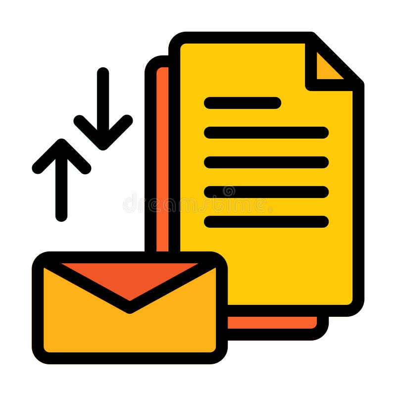 Mail Document Envelope Vector Filled Line Icon Suitable for Business or ...