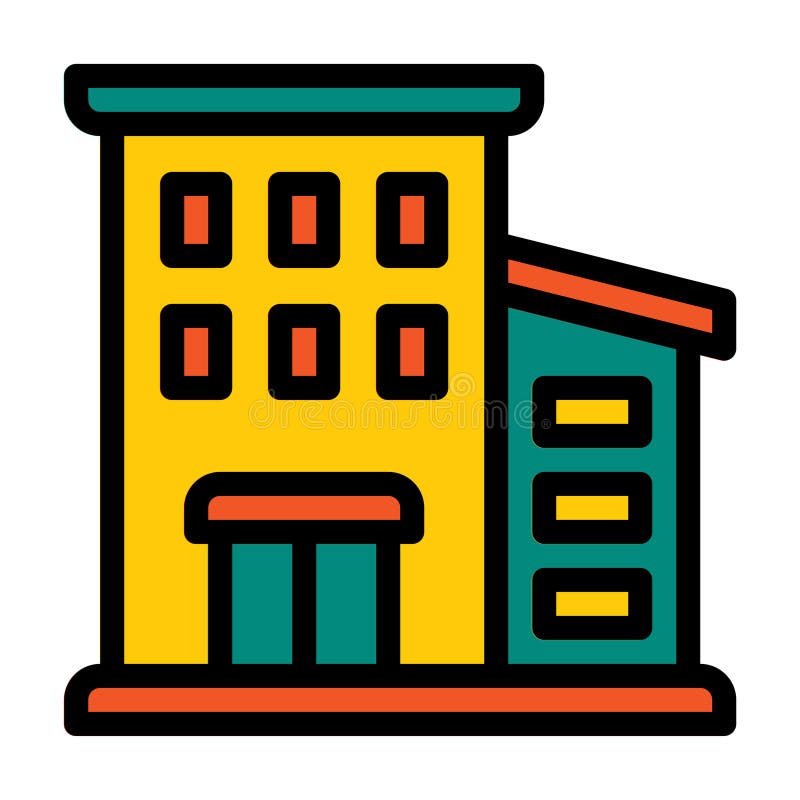 Office Building Vector Filled Line Icon Perfect for Business or ...