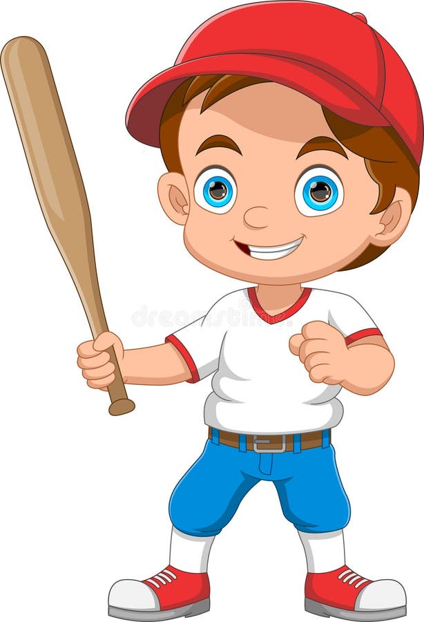 Boy Cartoon Baseball Player Stock Vector - Illustration of ballpark ...