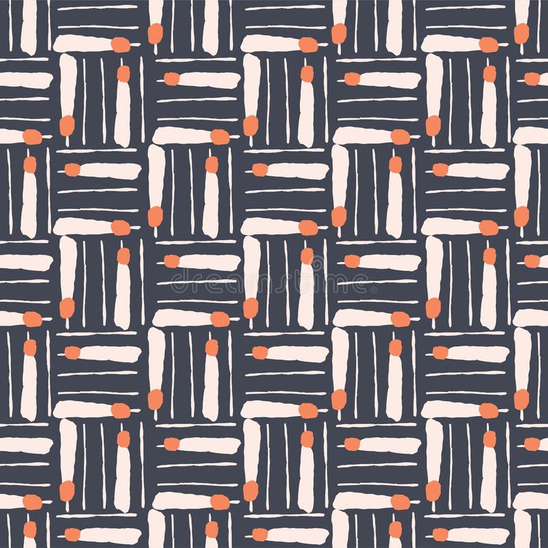 Vector Hand Drawing Doodle Lines Check Patterns Illustration Seamless ...