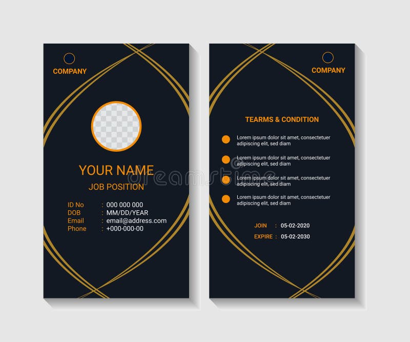 Simple Id card design. stock vector. Illustration of information ...