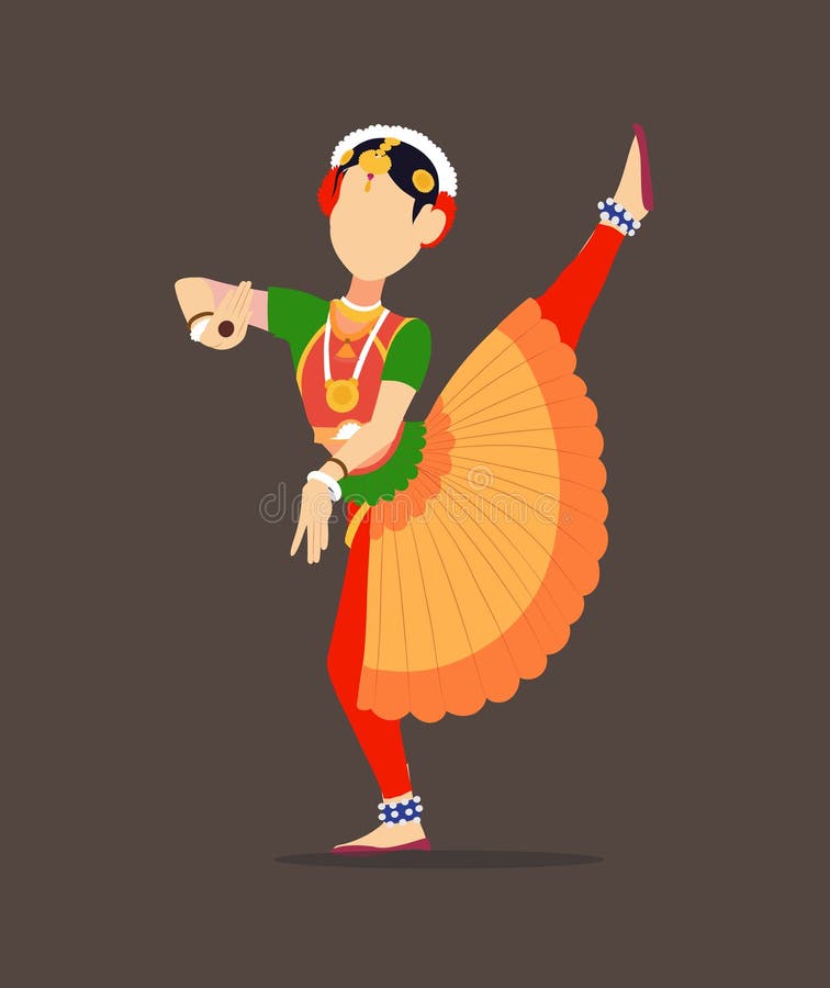 Woman Dancer in National Indian Cloth Dancing Bharatanatyam Folk Dance ...