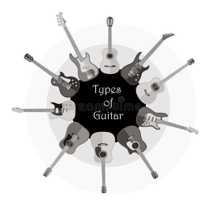 Set of vector guitars stock illustration. Illustration of jazz - 302256733