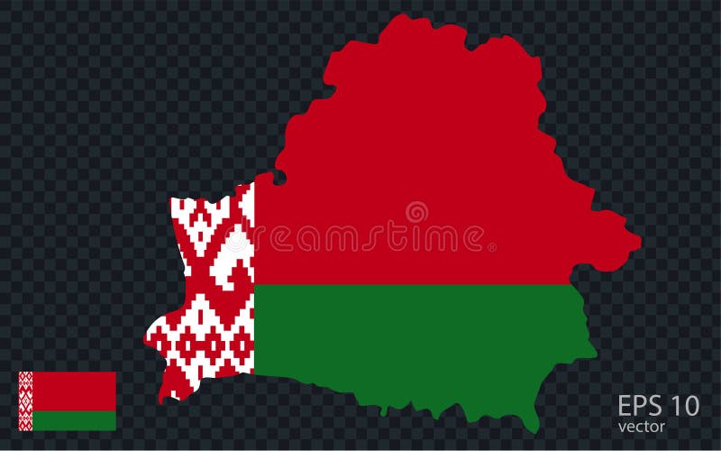 BELARUS Map Design. Country Names in Different Languages and Map Shape ...