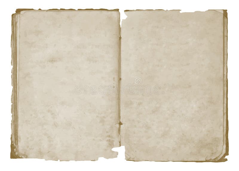 The Empty Pages of an Old Antique Open Tattered Torn Book Stock Vector ...