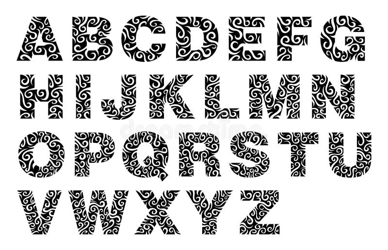 Stylized Vector Letters of the Alphabet Stock Vector - Illustration of ...