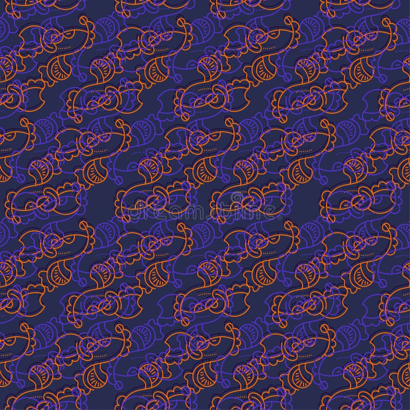 Creative Abstract Seamless Artwork with Unique Hand Drawn Pattern Stock ...