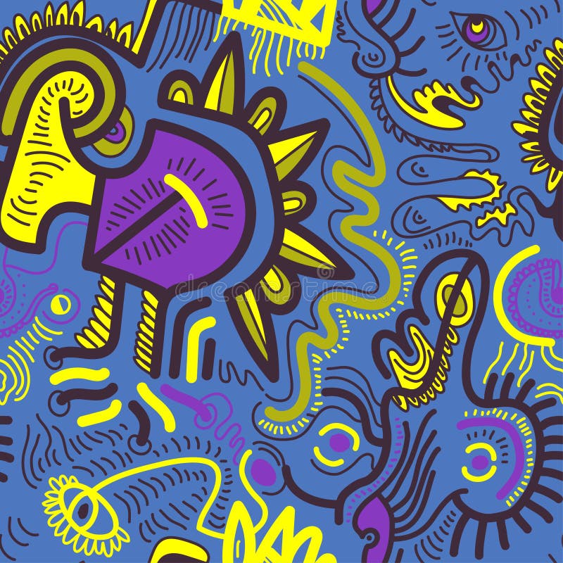Seamless Psychedelic Abstract Artwork with Unusual Pattern Stock ...