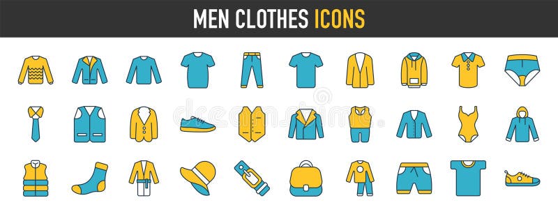 Men Clothes icon set. stock vector. Illustration of female - 303037851