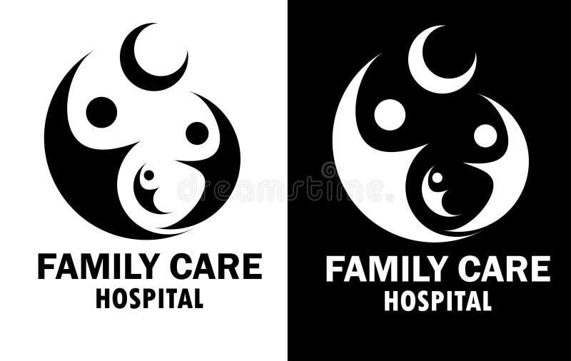 Black and White Logo for Family Health Stock Illustration ...