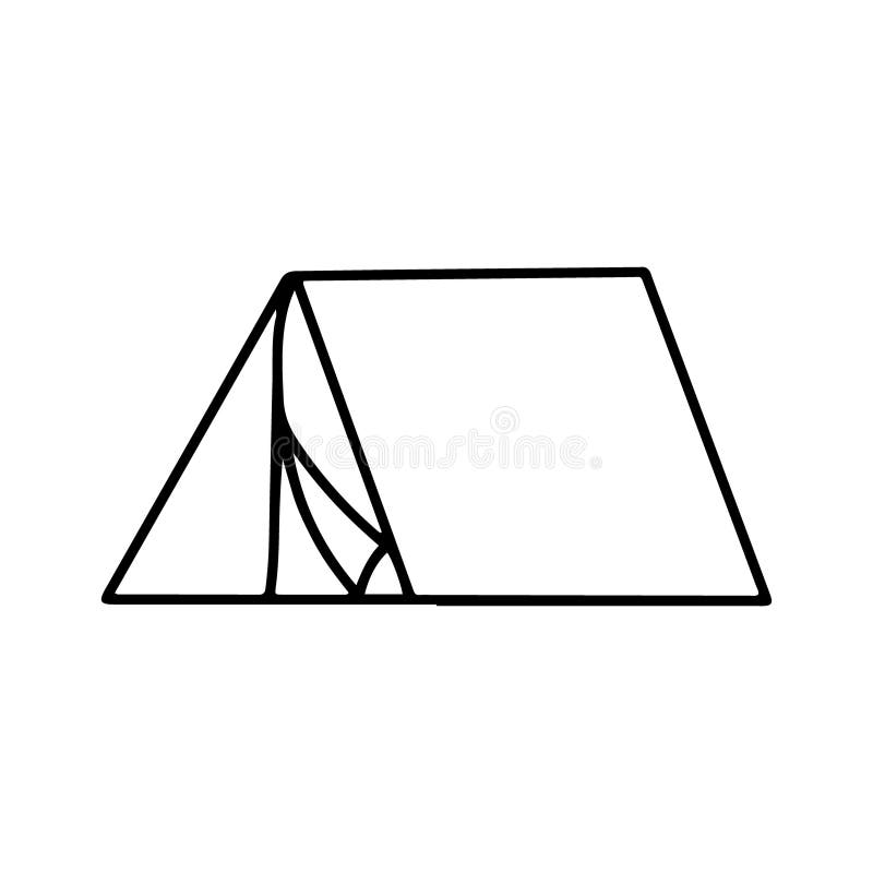 Outline Tent for Wild Life in Nature Stock Vector - Illustration of ...