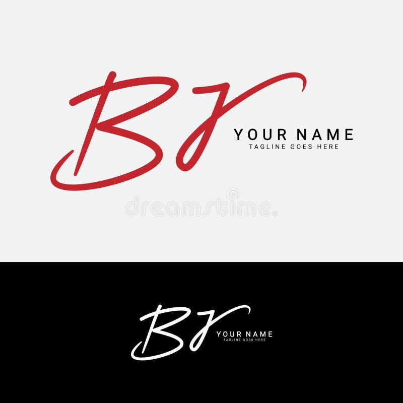 B, J, BJ Initial Handwriting or Handwritten Letter Logo. Logo with ...