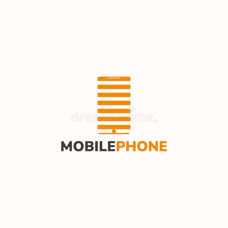 Mobile Phone Logo with Several Lines Arrangement Stock Vector ...