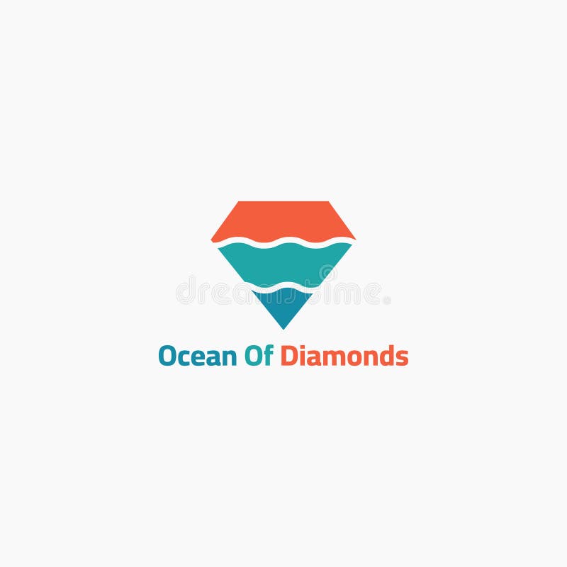 Diamond and Sunset Sea Logo Stock Vector - Illustration of minimal ...