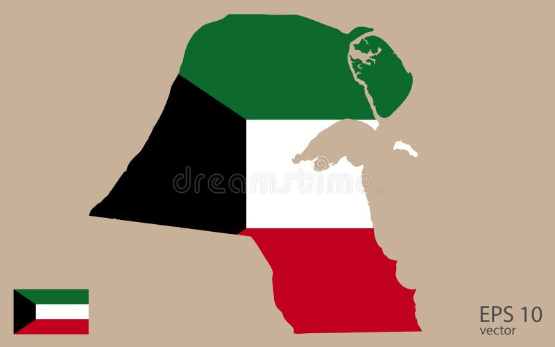 Vector Map of Kuwait. Vector Design Isolated on Grey Background.Web ...