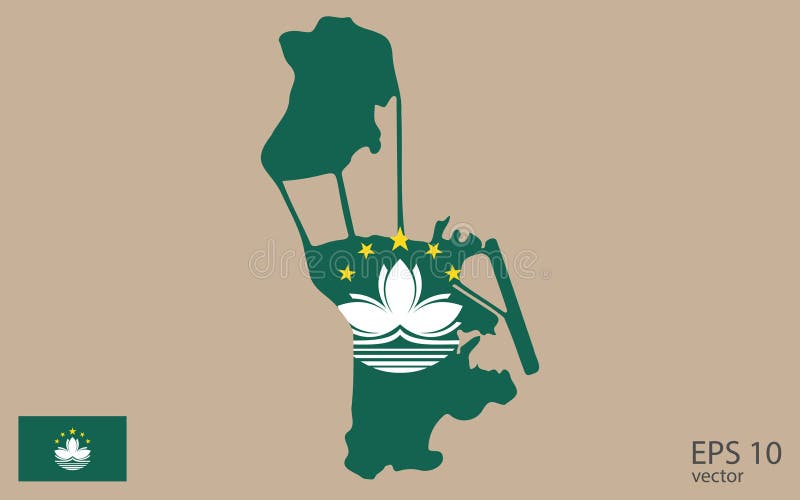 Vector Map of Macau. Vector Design Isolated on Grey Background.Web ...