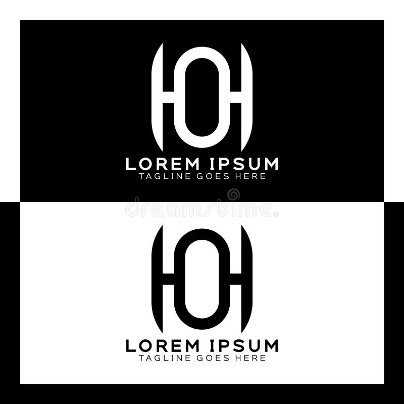 HO Initial Letters Linked Elegant Logo. Letter H and O Pattern Design ...
