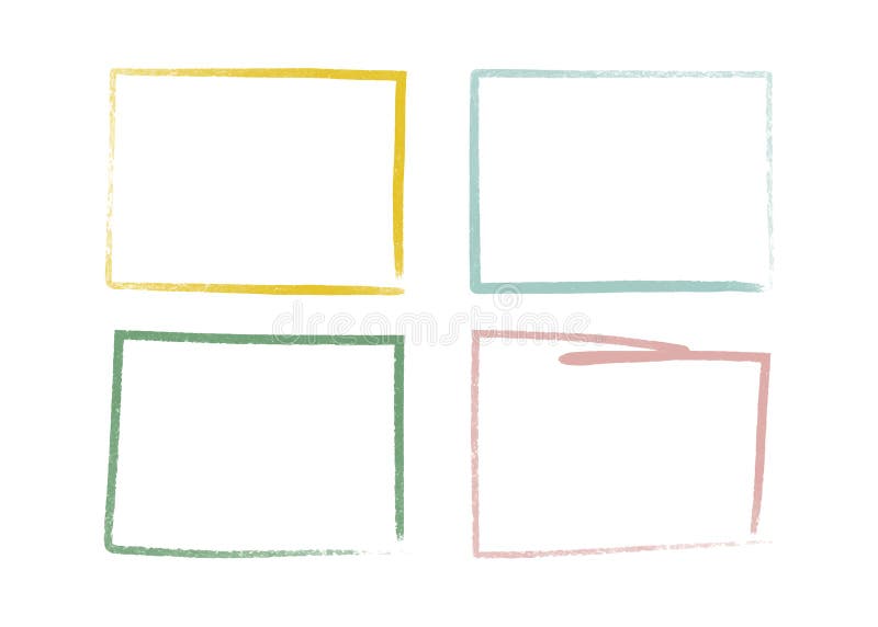 Grunge Style Colored Rectangles, Hand Drawn with Marker. Rectangular ...
