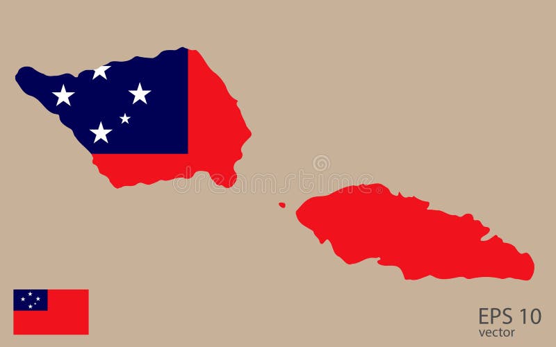 Vector Map of Samoa. Vector Design Isolated on Grey Background.Web ...