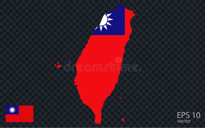 Vector Map of Taiwan. Vector Design Isolated on Grey Background.Web ...