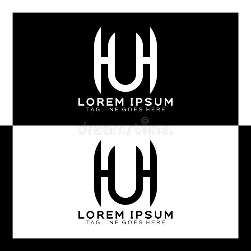 HU Initial Letter Logo. Alphabet H and U Pattern Design Monogram Stock ...