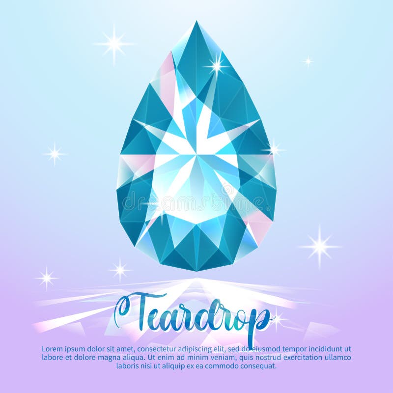 Blue Gemstone Water Drop Card Stock Vector - Illustration of blank ...