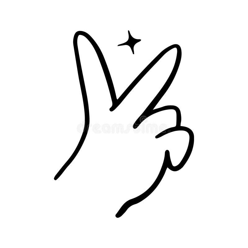 Kawaii Hand Gestures Sign and Symbol Isolated in White Background Stock ...