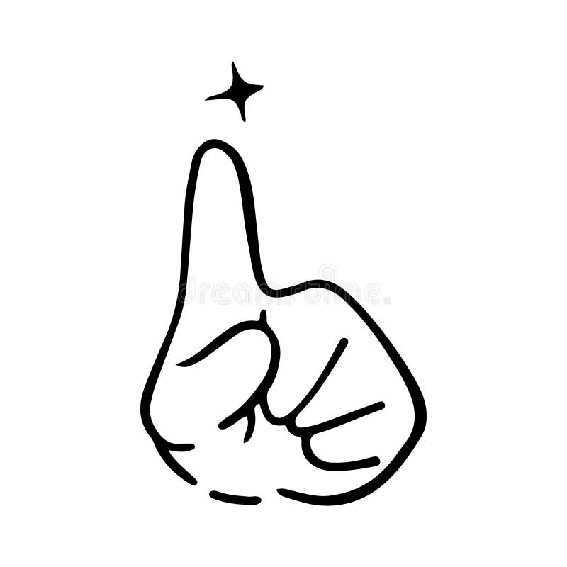 Kawaii Hand Gestures Sign and Symbol Isolated in White Background Stock ...