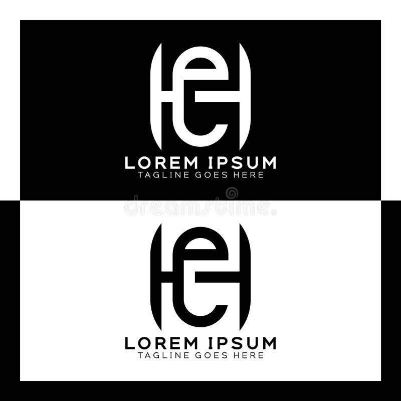 He Initial Letter Logo. Alphabet H and E Pattern Design Monogram Stock ...