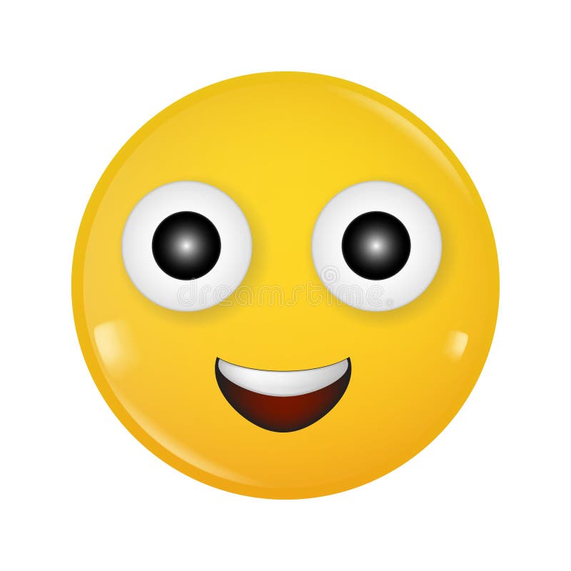 Smiling Face. Emoji. Yellow Glossy 3d Emotion Stock Vector ...