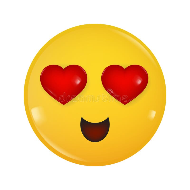 Smiling Face with Hearts. Love Emoji. Yellow Glossy 3d Emotion. Heart ...