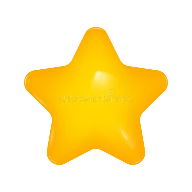 Glossy 3d Star. Yellow Icon. Star Rank Sign Stock Vector - Illustration ...